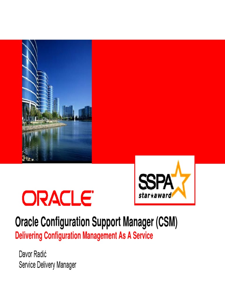 Oracle Configuration Support Manager Automates Configuration Management ...