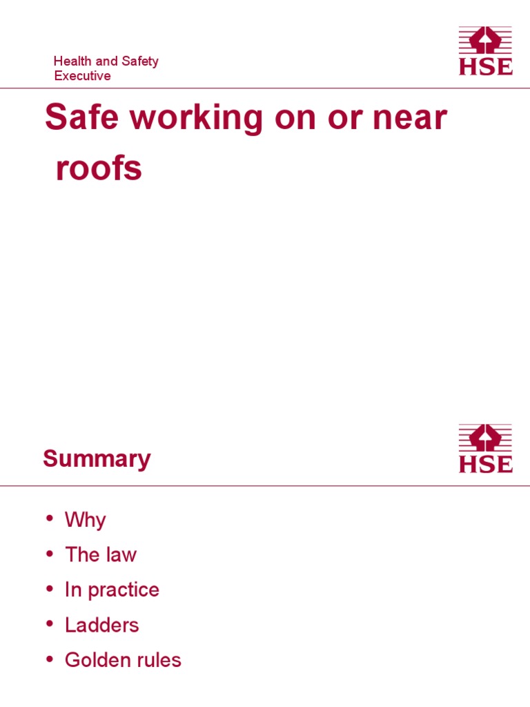Safe Working On Roofs | PDF