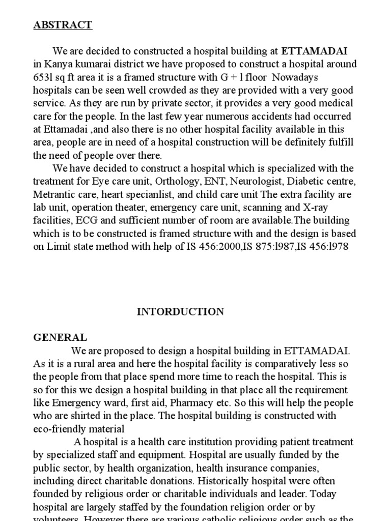 Analysis and Design of Hospital Building | Hospital | Emergency Department
