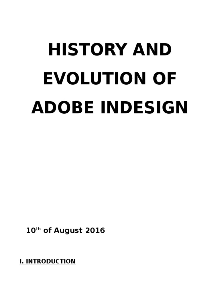 History and Evolution of Adobe Indesign | PDF | Adobe In Design | Adobe ...