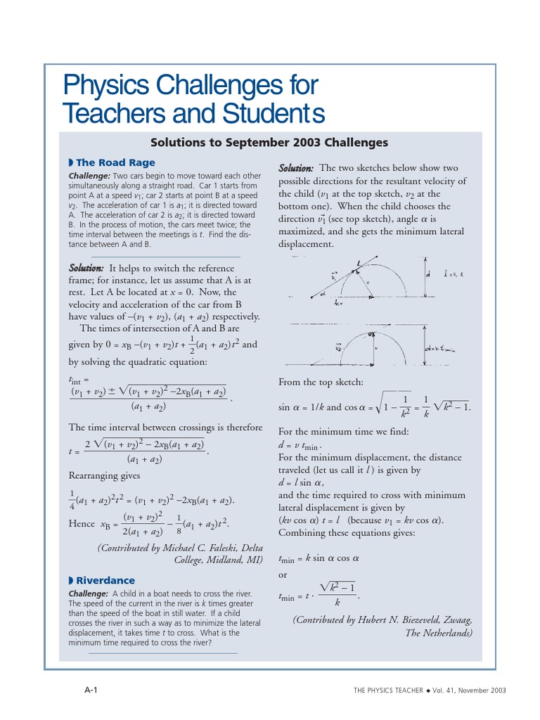 Physics Challenges and Solutions | PDF | Trajectory | Acceleration