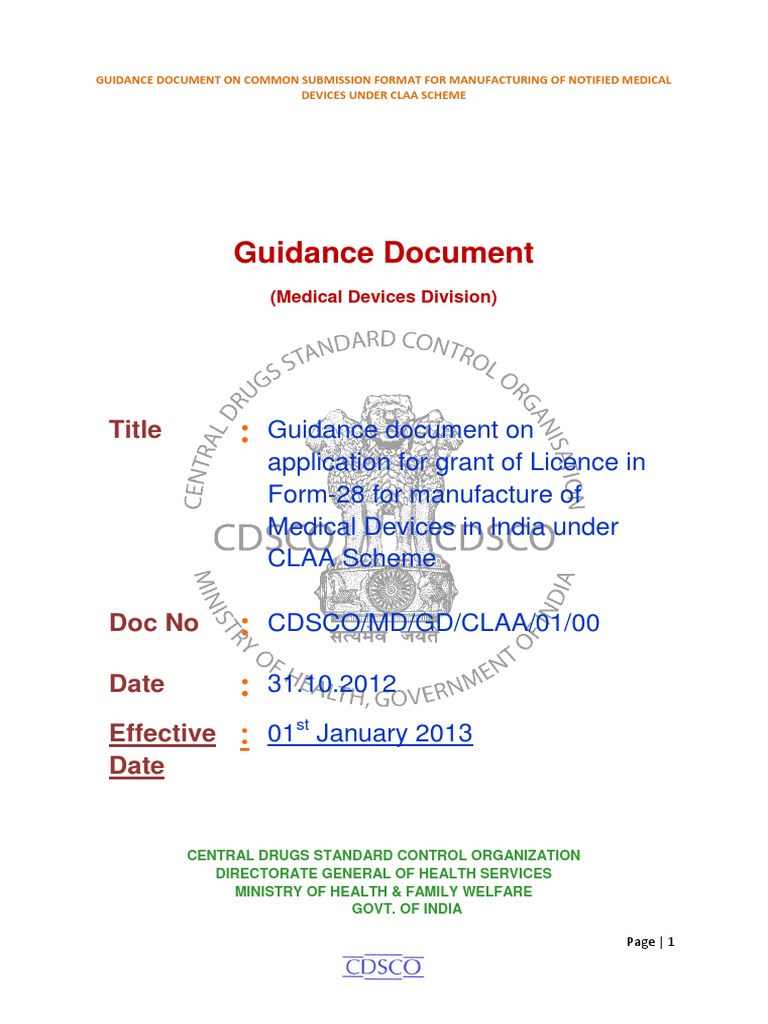 Form-28 Guidance for Medical Devices | PDF | Medical Device ...