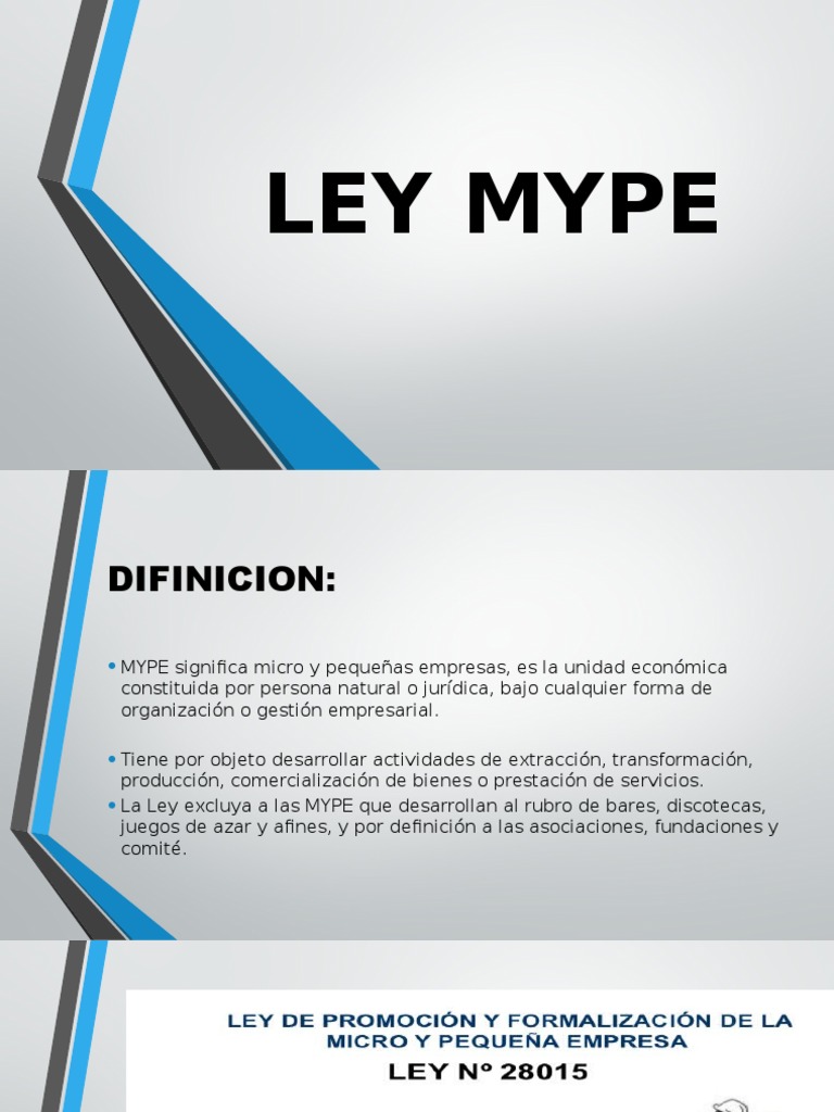 Ley Mype e | PDF | Pequeñas y medianas empresas | Derecho laboral