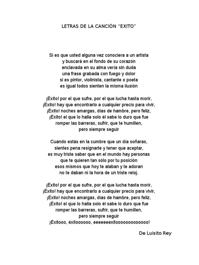 Letras de La Canción Exitos | PDF