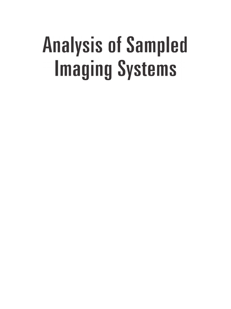 Analysis of Sampled Imaging Systems | PDF | Sampling (Signal Processing ...