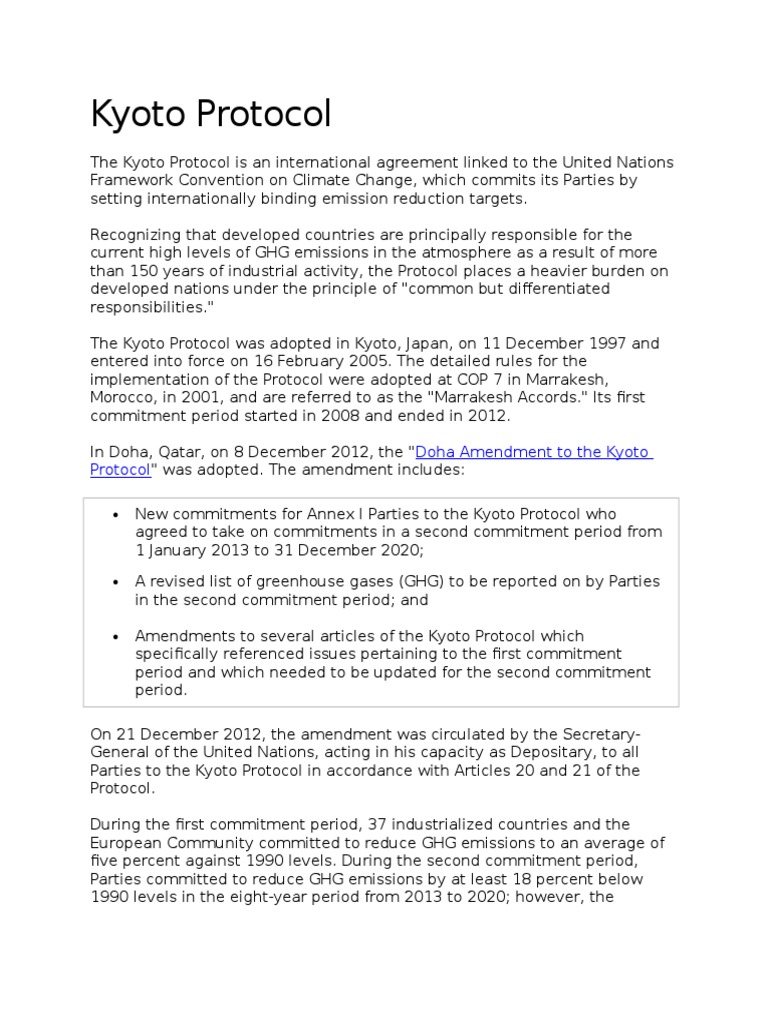 Doha Amendment To The Kyoto Protocol | Download Free PDF | Kyoto ...