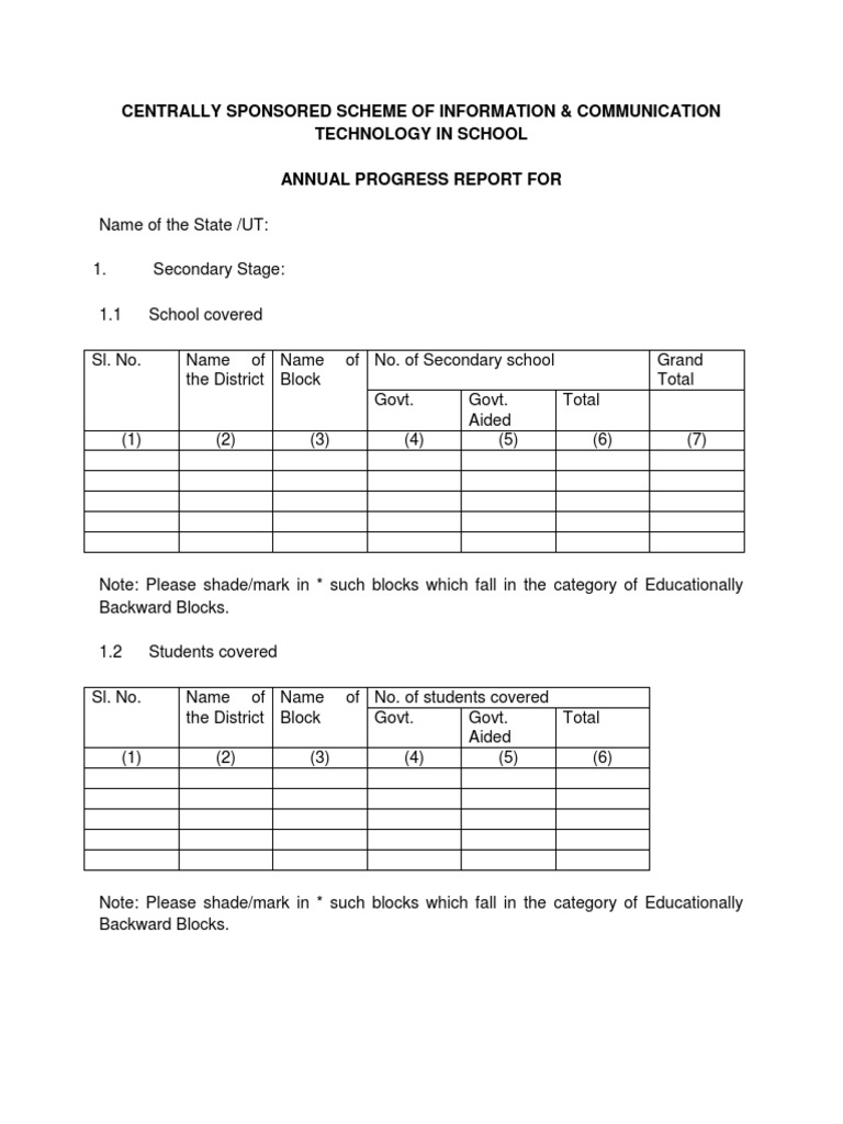 Format of Annual Progress Report For CEP | PDF | Educational Technology | Internet