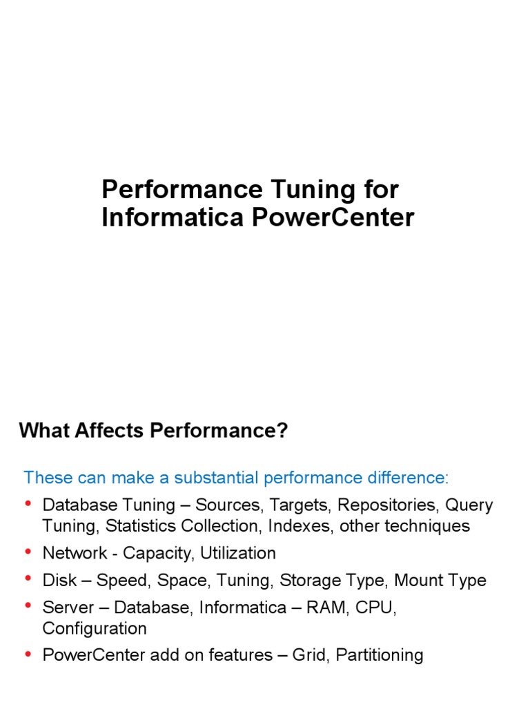Performance Tuning in Informatica | PDF