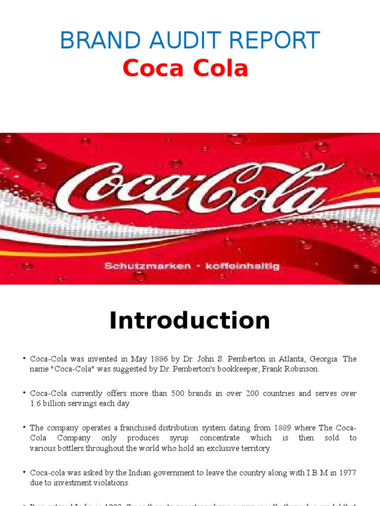 Coca-Cola Brand Audit Overview | PDF | Coca Cola | Drink