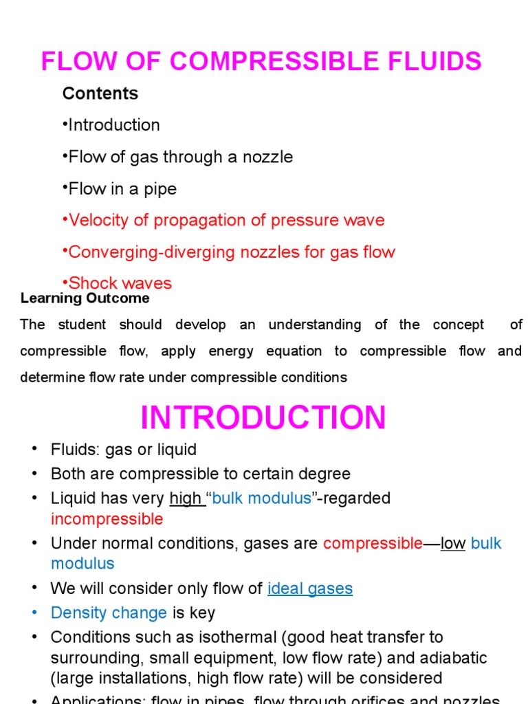 7 Flow of Compressible Fluids