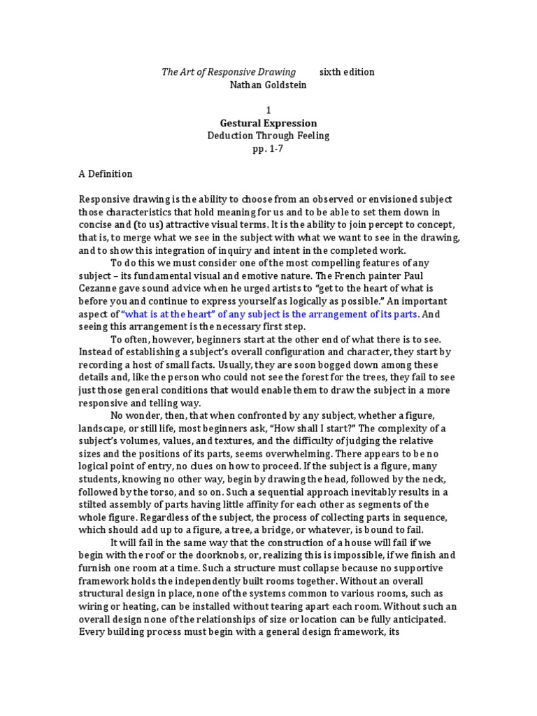 The Art of Responsive Drawing: Gestural Expression | PDF | Pablo ...