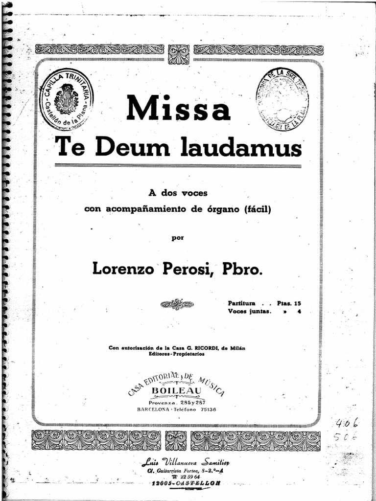 Misa Te Deum Laudamus PDF | PDF