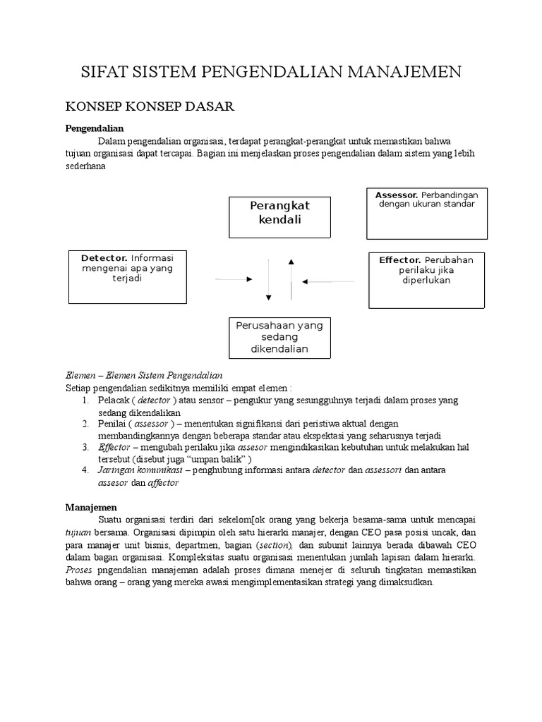 Sistem Pengendalian Manajemen | PDF