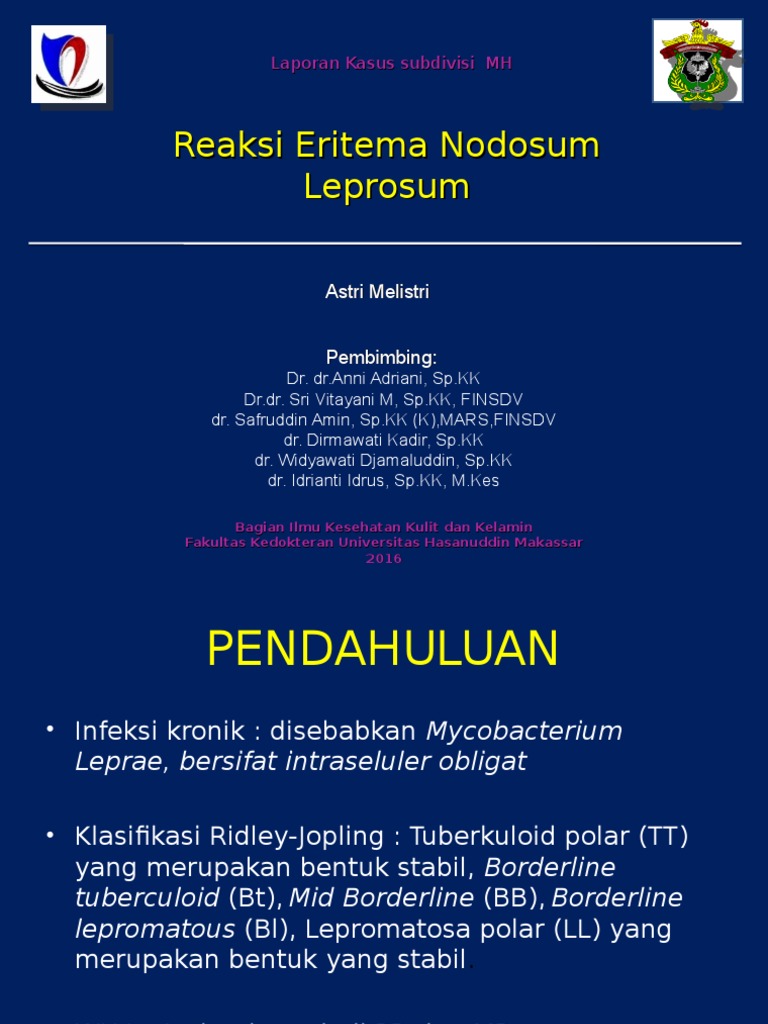 Lapsus Morbus Hansen Tipe LL Dengan Reaksi ENL | PDF