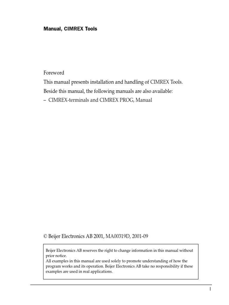 BEIJER - CIMREX Tools | PDF | File Transfer Protocol | Comma Separated Values