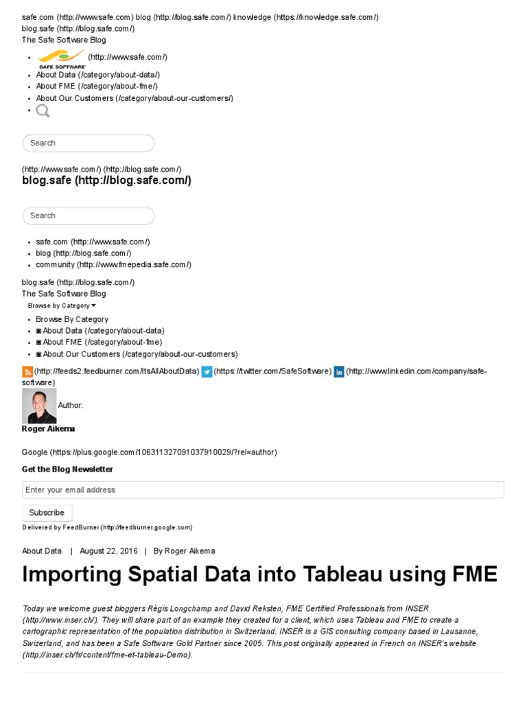 Importing Spatial Data Into Tableau Using FME | PDF | Vertex (Geometry) | Geographic Information ...
