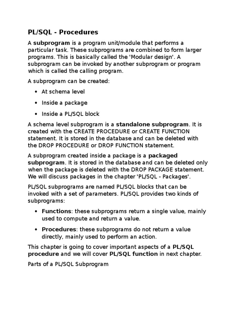 Advance Dbms | PDF | Parameter (Computer Programming) | Pl/Sql