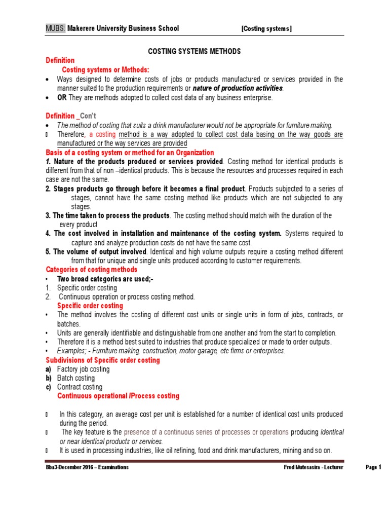 Costing Systems - A Focuc On Specific Order Costing | PDF | Profit ...