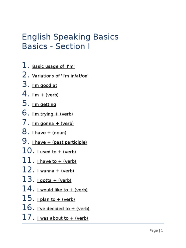 English Speaking Basics | PDF | Verb | Email