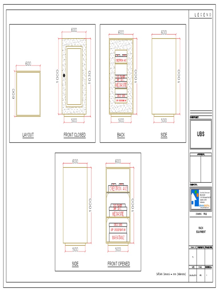 Layout Front Closed Back Side: Rack Equipment | PDF