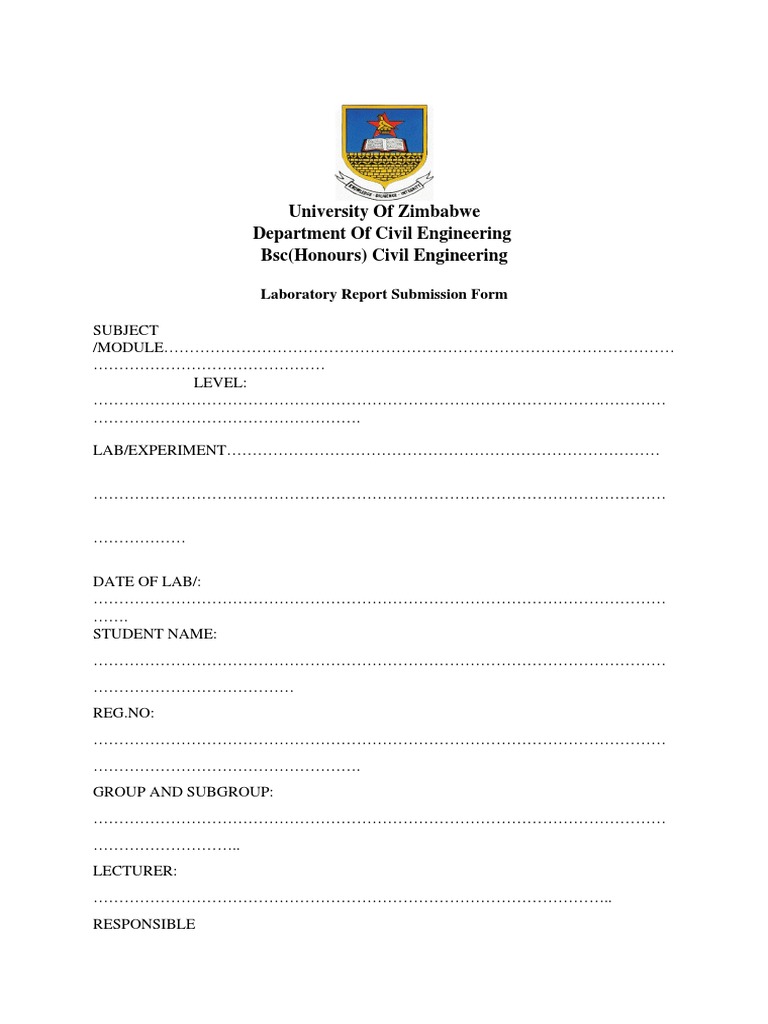 University of Zimbabwe Department of Civil Engineering BSC (Honours) Civil Engineering | PDF ...