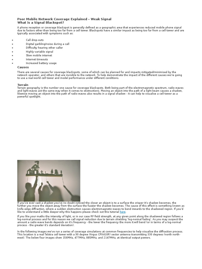 Poor Mobile Network Coverage Explained | PDF | Antenna (Radio) | Radio