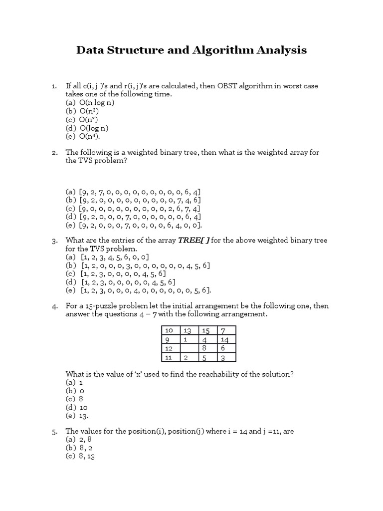 Data Structure And Algorithm Analysis Pdf Time Complexity Array Data Structure