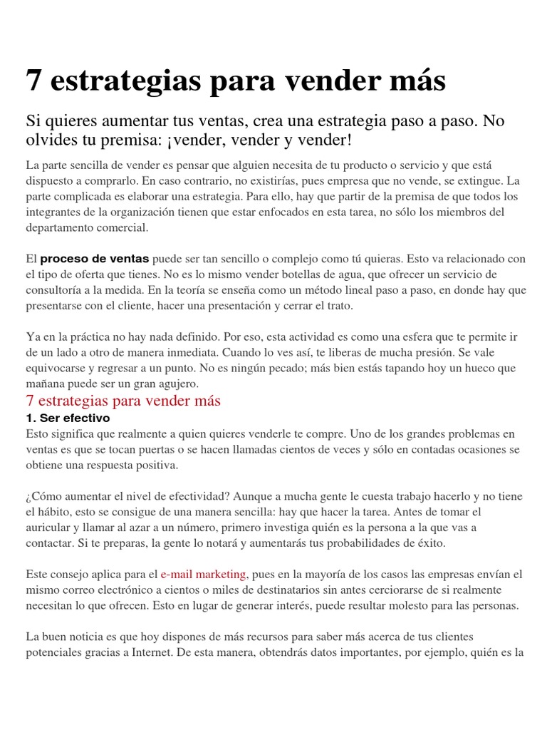 7 Estrategias Para Vender Más Descargar Gratis Pdf Producto
