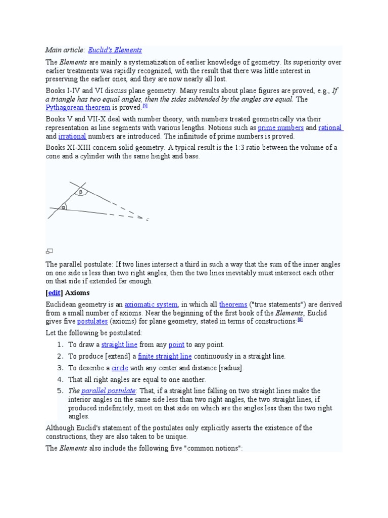 Euclidean Geometry | PDF | Euclidean Geometry | Axiom