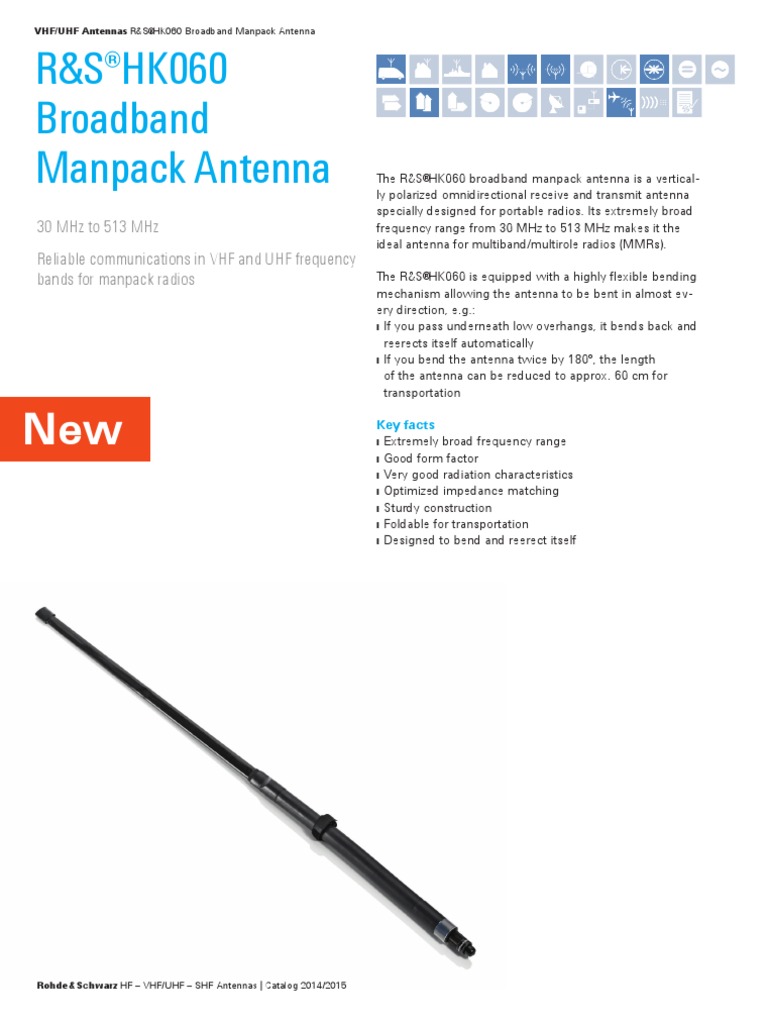 R&S®HK060 Broadband Manpack Antenna | PDF