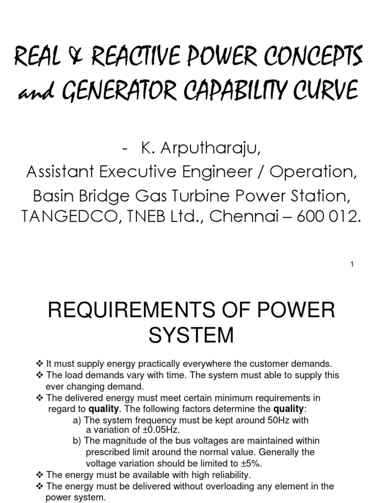 Generator Capability Curve | PDF | Ac Power | Capacitor