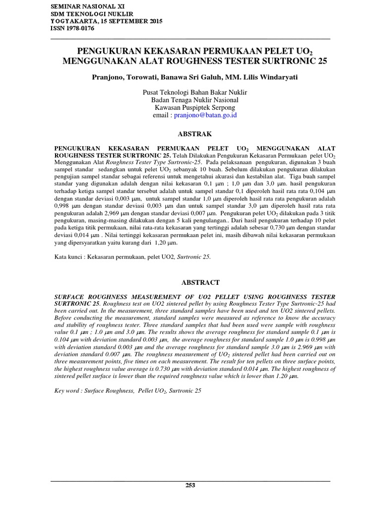 Pengukuran Kekasaran Permukaan PDF | PDF