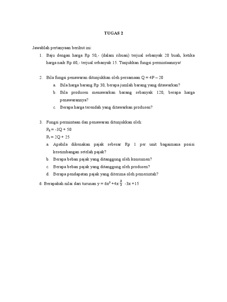 TUGAS 2 Matek 1 | PDF