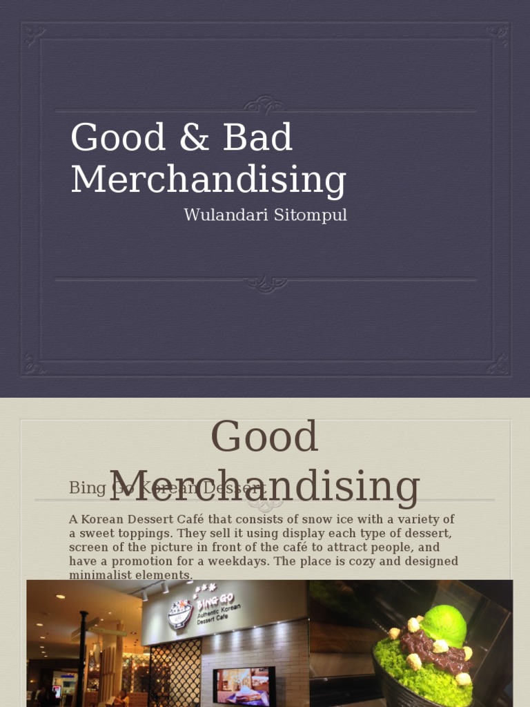 Good & Bad Merchandising: Wulandari Sitompul | PDF