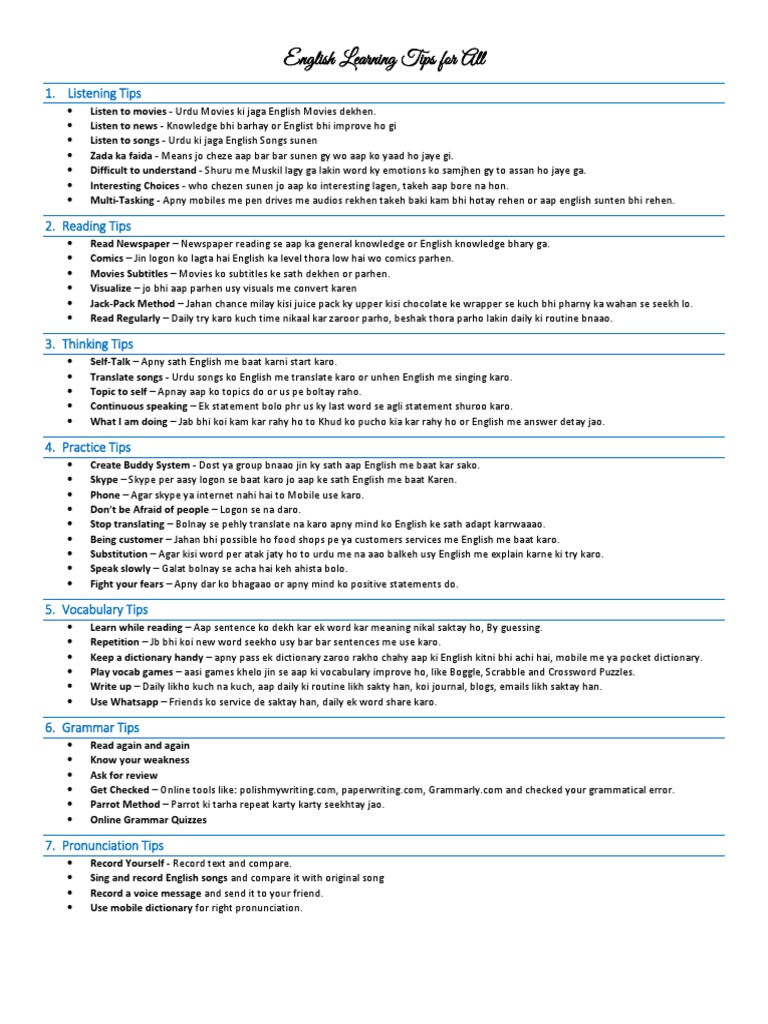 English Learning Tips | PDF | Semiotics | Linguistics