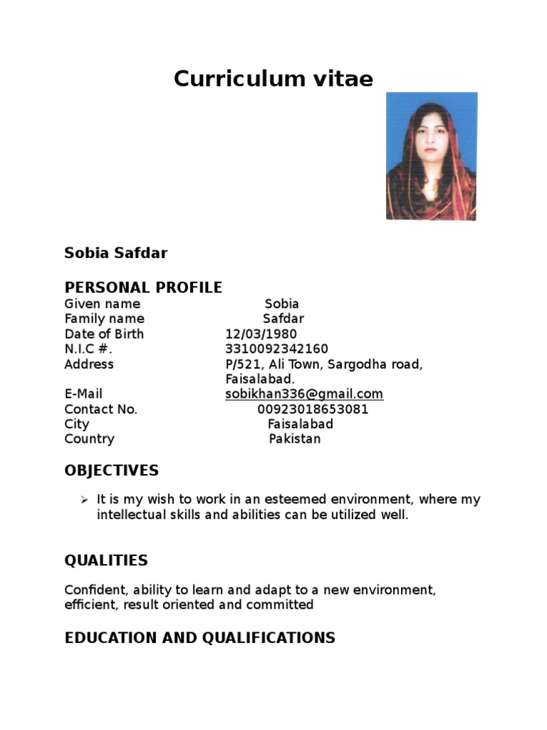 Sobia Safdar's Professional Profile | PDF | Wellness