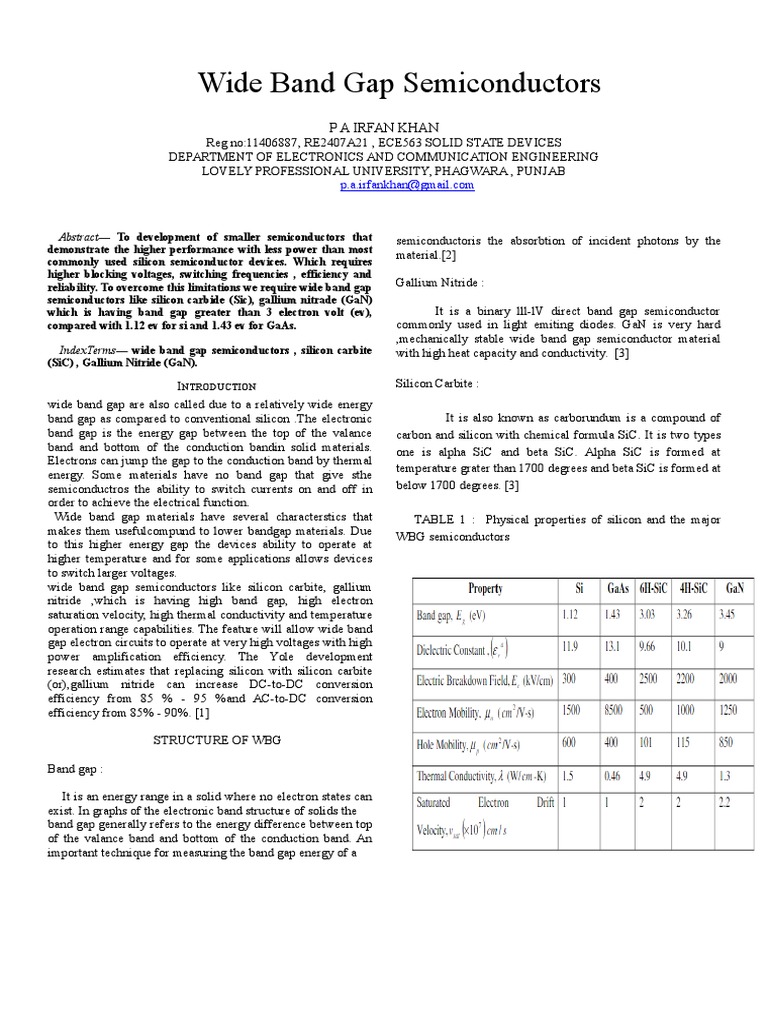 An In-Depth Look at Wide Band Gap Semiconductors and Their Properties ...