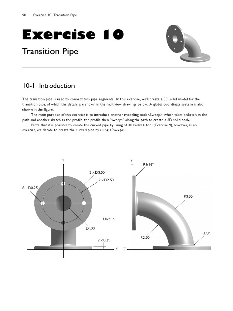 Exercise 10: Transition Pipe | PDF | Cartesian Coordinate System | Geometry