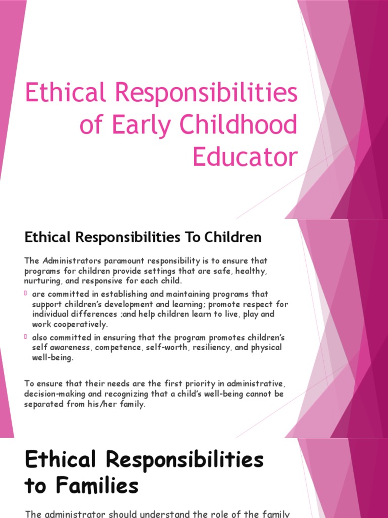 Ethical Responsibilities of Early Childhood.pptx | Self Esteem ...
