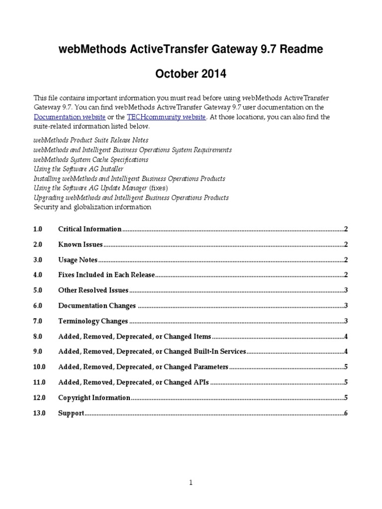 ActiveTransferGateway 9-7 Readme | PDF | License | Documentation
