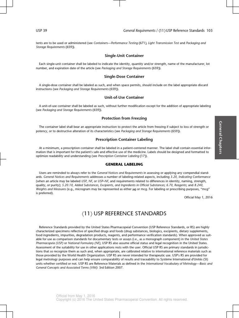 11 Usp References Standards | Medical Prescription | Pharmacology