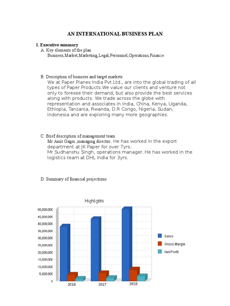 International Business Plan for Paper Products | PDF | Expense | Profit ...