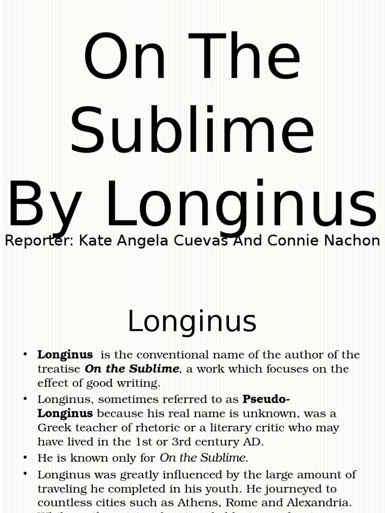 On The Sublime (Longinus) | PDF | Science | Philosophical Science