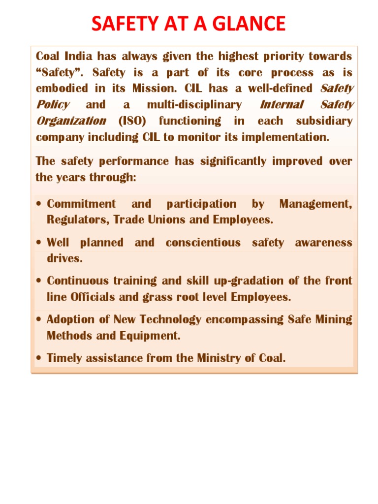 Safety Policy Internal Safety Organization | PDF | Safety | Coal Mining