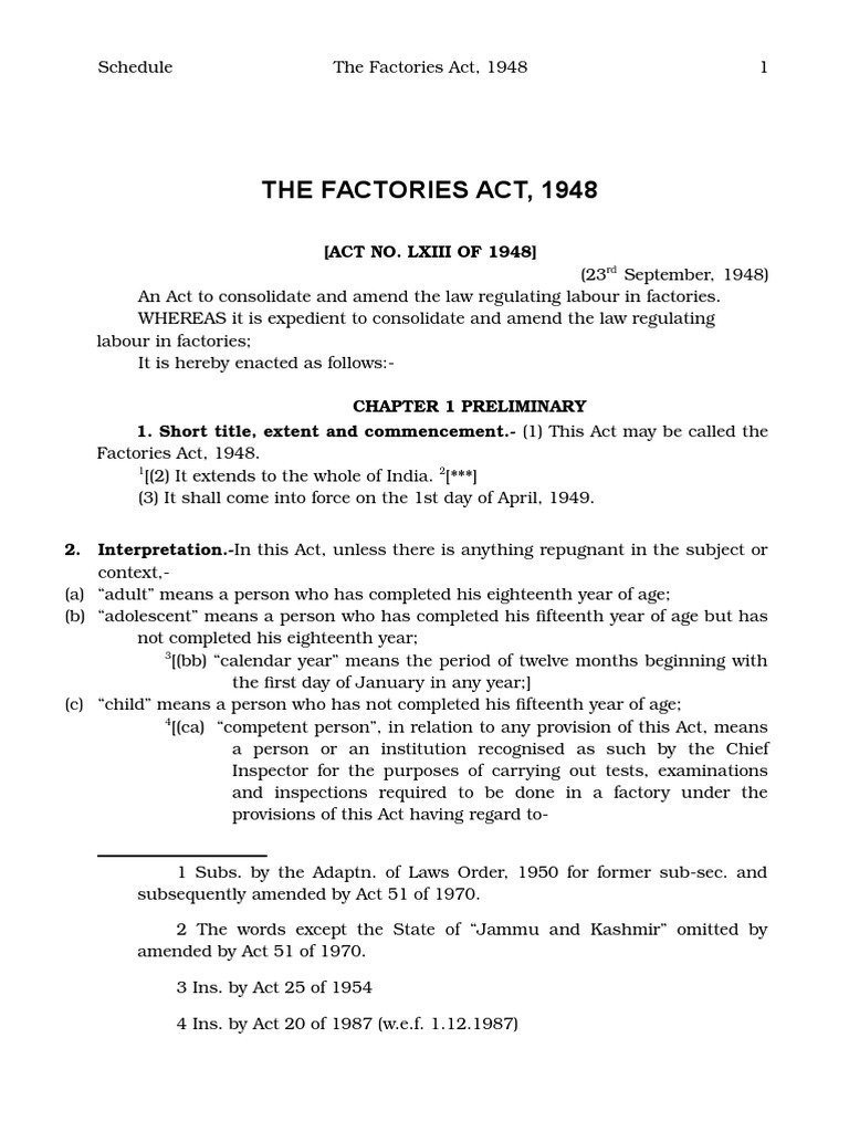 The Factories Act-1948 | PDF | Belt (Mechanical) | Ventilation ...