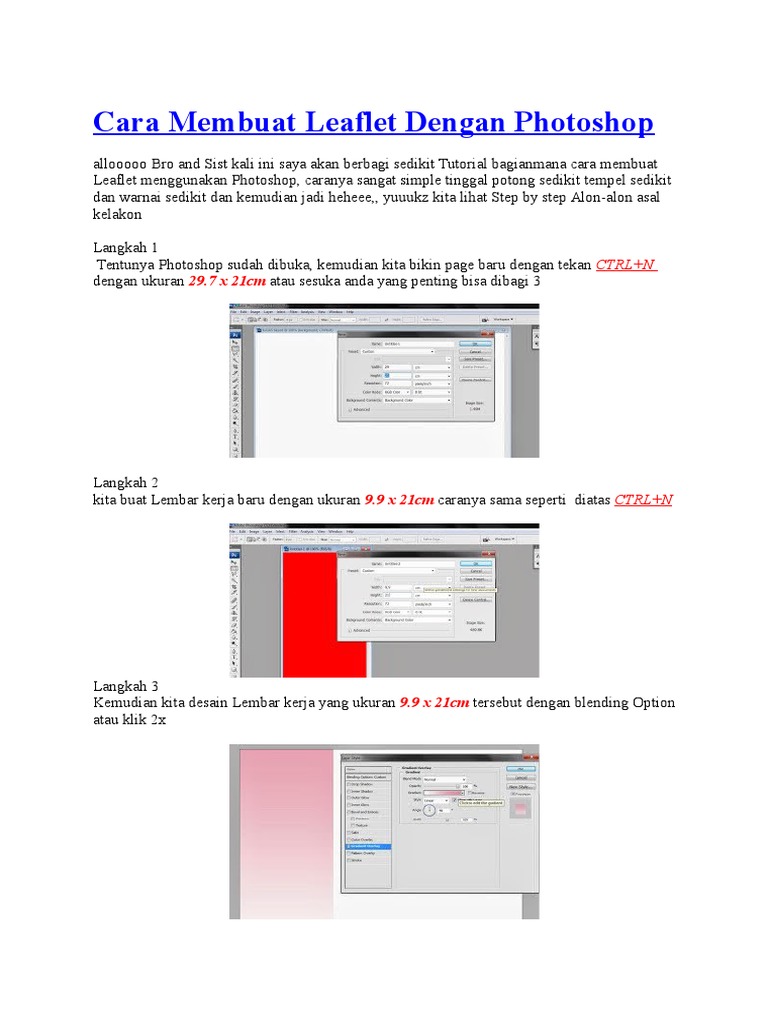 Cara Membuat Leaflet Dengan Photoshop | PDF