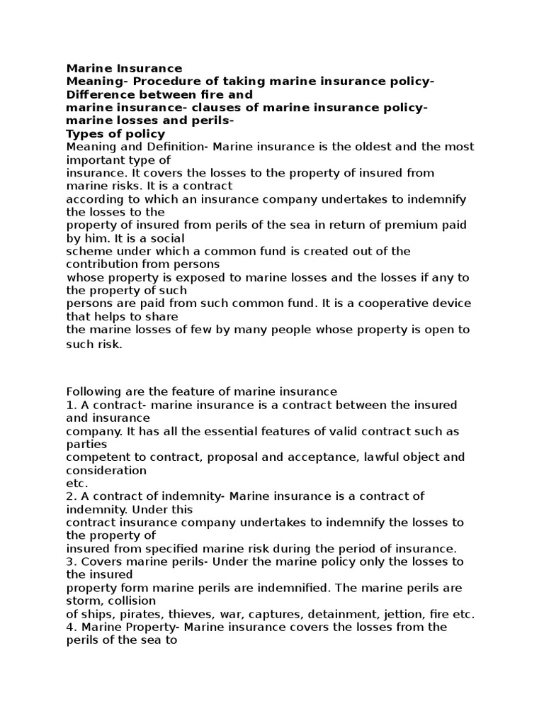 New Project of Marine Insurance | PDF