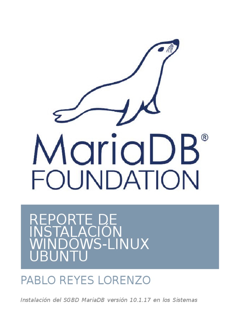 Instalacion de MARIADB en Windows y Linux | Descargar gratis PDF | Mi sql | Software