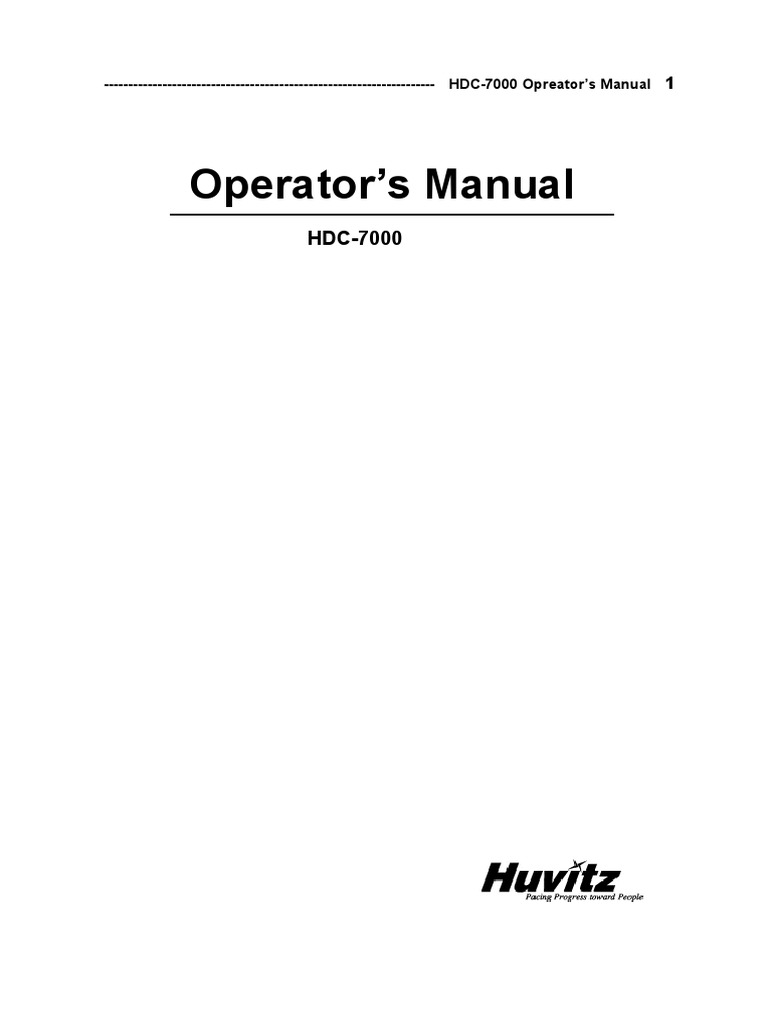 HDC-7000 Operation Manual | PDF | Button (Computing) | Installation (Computer Programs)