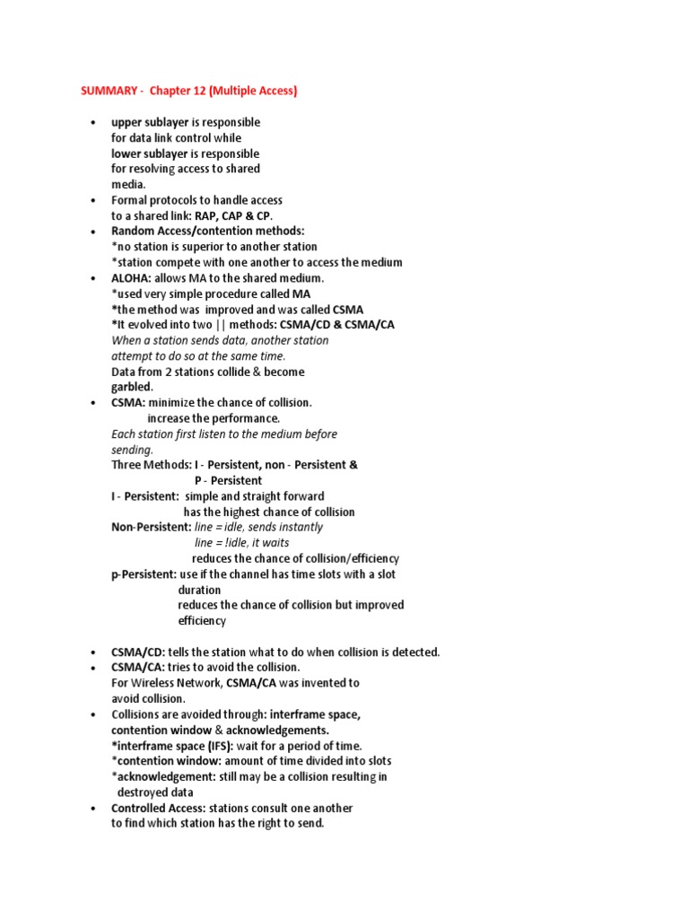 Midterm Exam Summary For Data Communications PDF | PDF | Ethernet ...